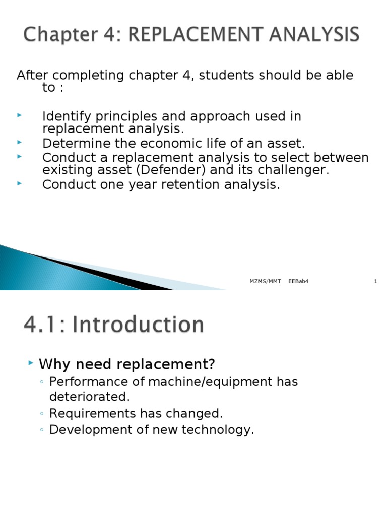 EEChap4 Replacement Analysis | PDF | Capital (Economics) | Financial ...