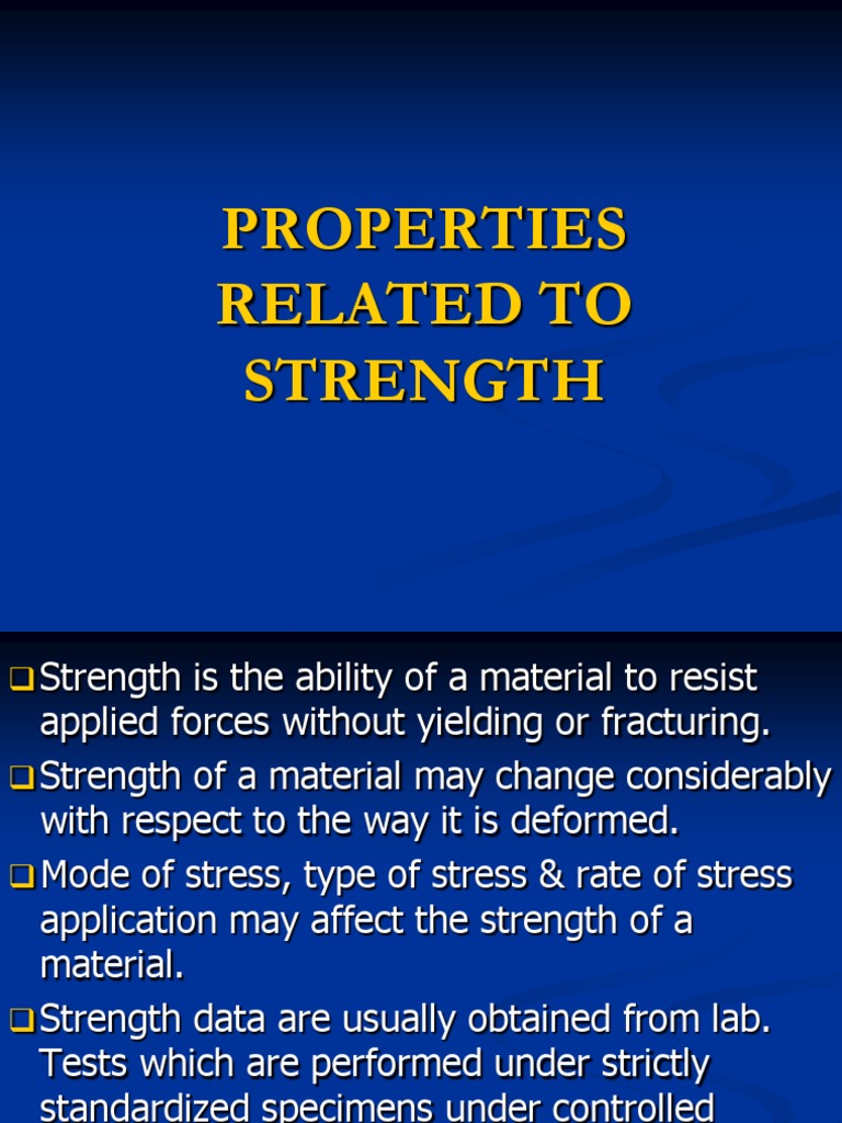 16.properties Related To Strength | PDF | Deformation (Engineering ...