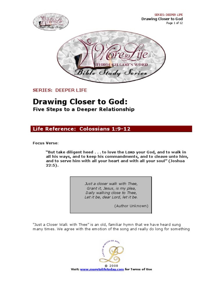 Bible Study - Drawing Closer To God | PDF | Religious Literature ...