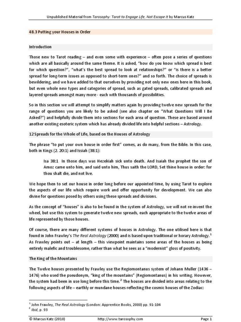 Unpublished Material From Tarosophy: Tarot To Engage Life, Not Escape ...