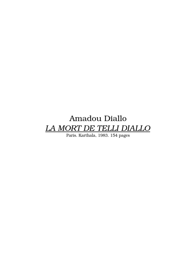La Mort de Diallo Telli : Contexte et Révélations | PDF | Guinée ...