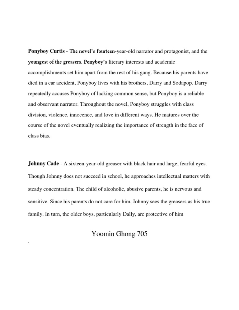 Ponyboy Curtis, Johnny Cade | PDF
