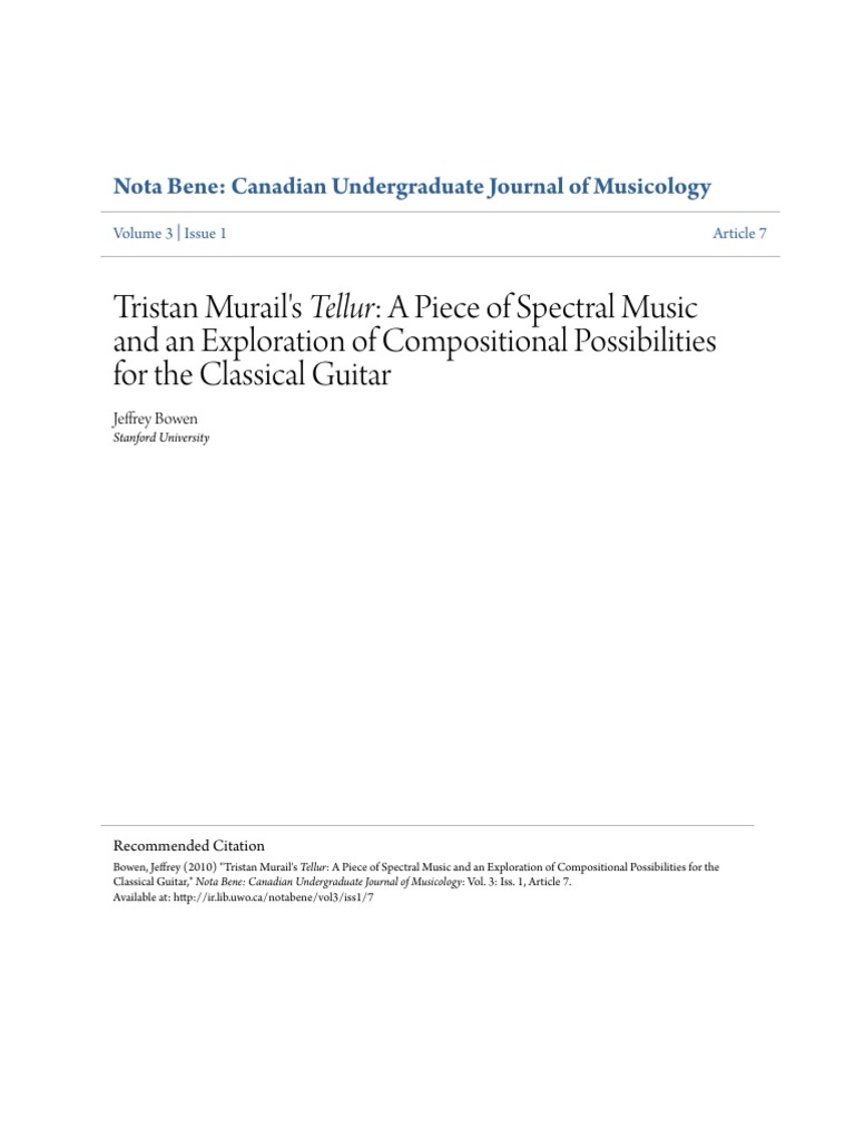 Tristan Murails - Em-Tellur - em - A Piece of Spectral Music and A ...