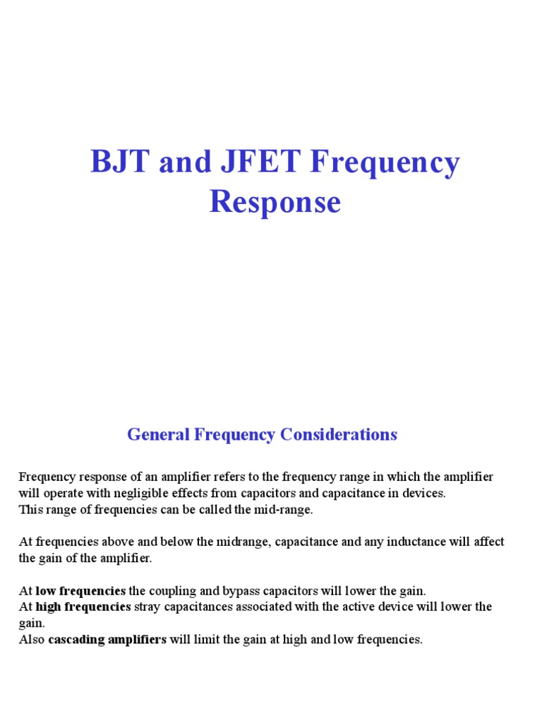 BJT Frequency Response | PDF | Amplifier | Capacitor