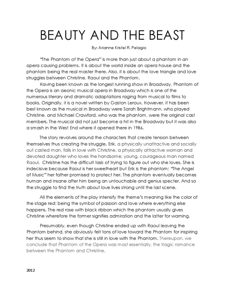 Phantom of the Opera: Tragic Romance | PDF | Erik (The Phantom Of The ...