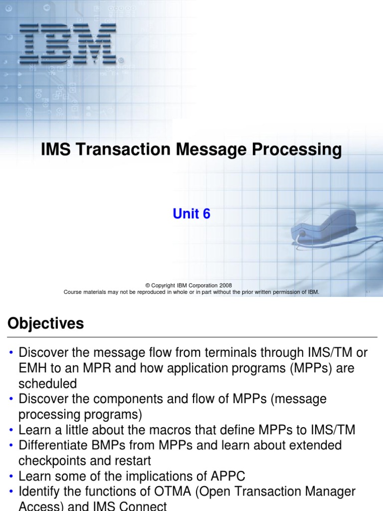IMS Transaction Message Processing: Unit 6 | PDF | Computing | Software