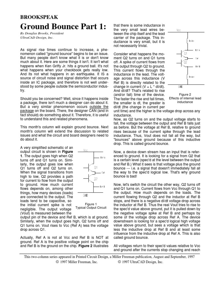 Ground Bounce Part 1:: Brookspeak | PDF | Electronic Circuits | Inductor