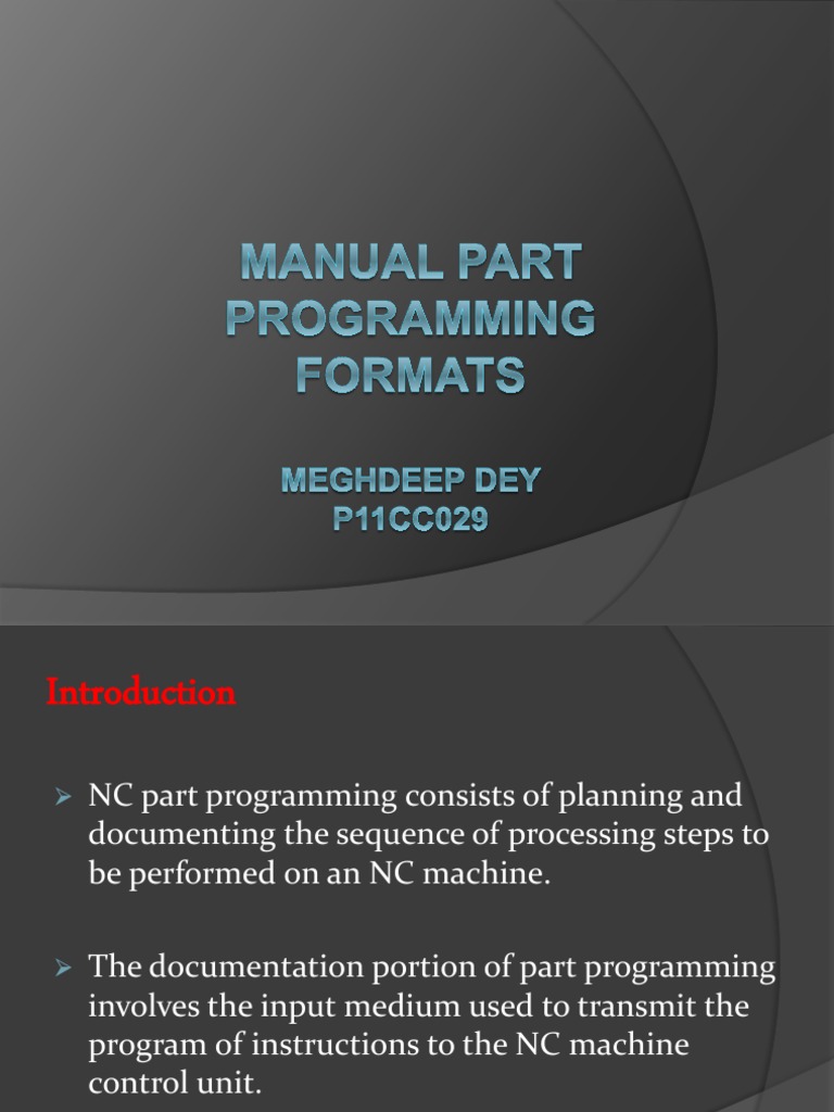 Manual Part Programming Formats | Download Free PDF | Computer ...