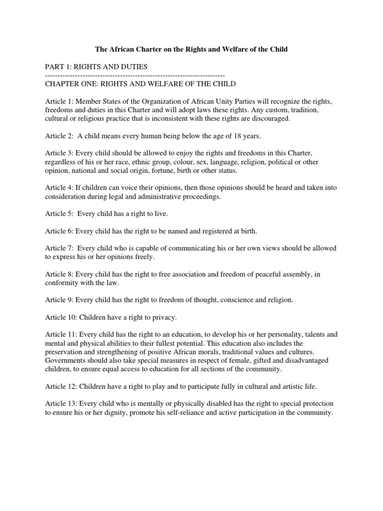 African Charter Articles in Full | Download Free PDF | Secretary ...