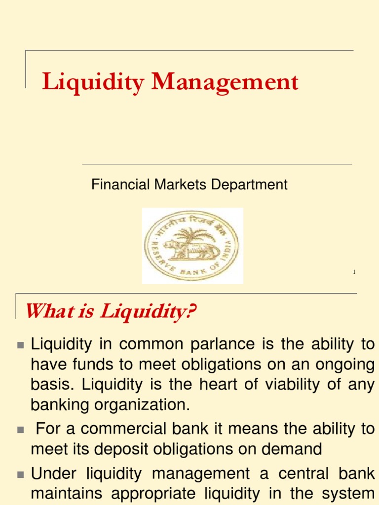 Liquidity Management for Banks | PDF | Finance & Money Management