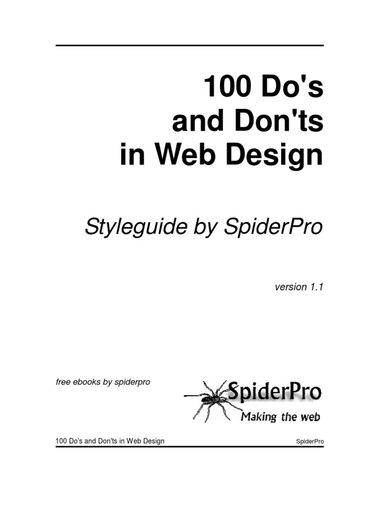 Dos and DonTs in Web Design | PDF | Computers
