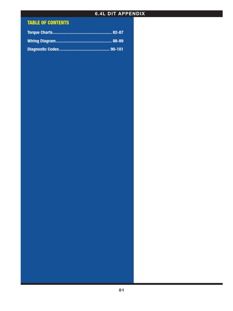 6.4L Torque Charts | PDF | Fuel Injection | Nut (Hardware)