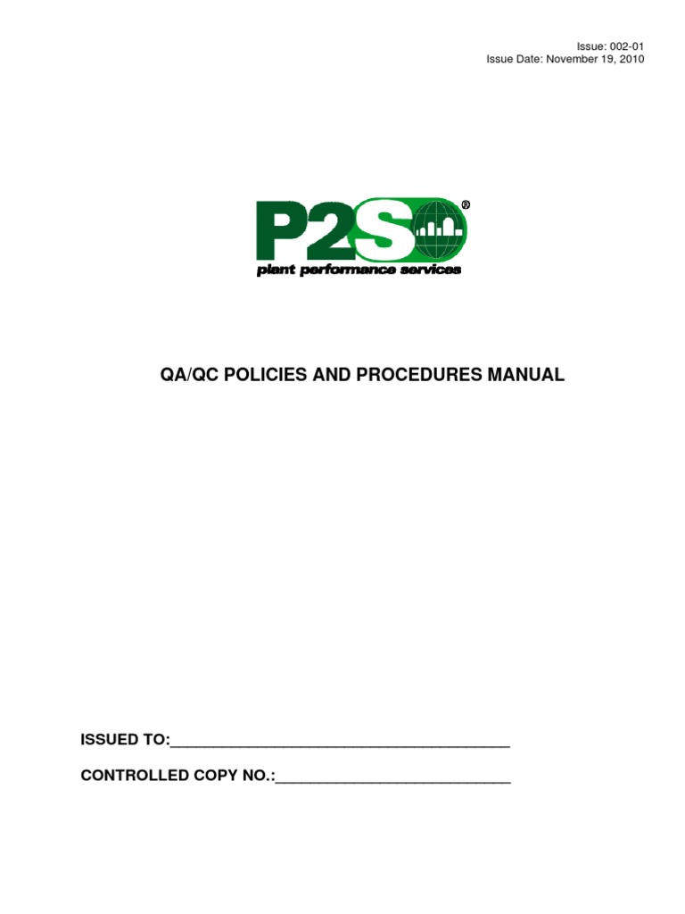 QA/QC Manual for Policies and Procedures | PDF | Quality Assurance | Audit