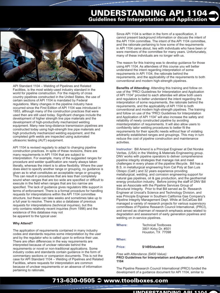 Understanding API 1104 - Technical Toolboxes | PDF | Pipeline Transport | Welding