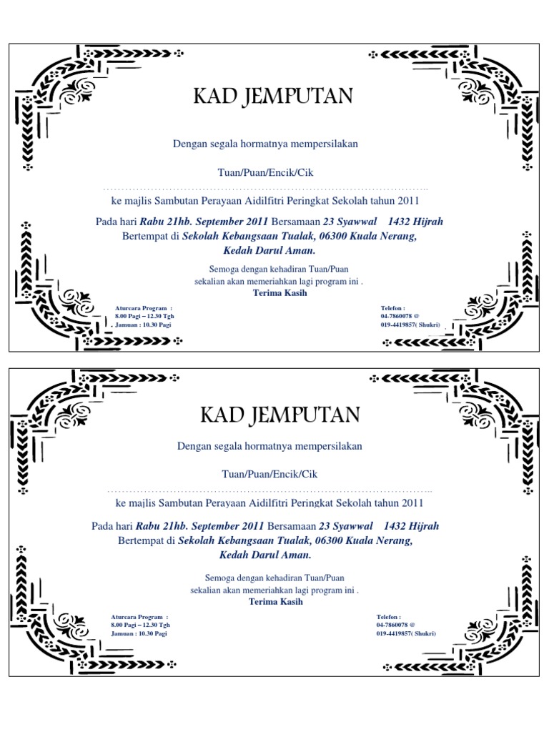 Kad Jemputan | PDF