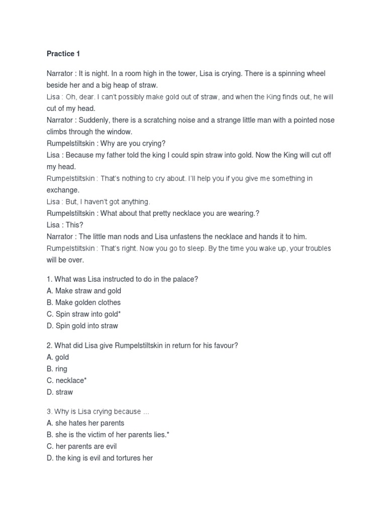 Rumpelstiltskin: A Story for Kids | PDF | Classics