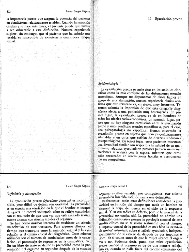 7 Helen Singer Kaplan - Eyaculación Precoz | PDF