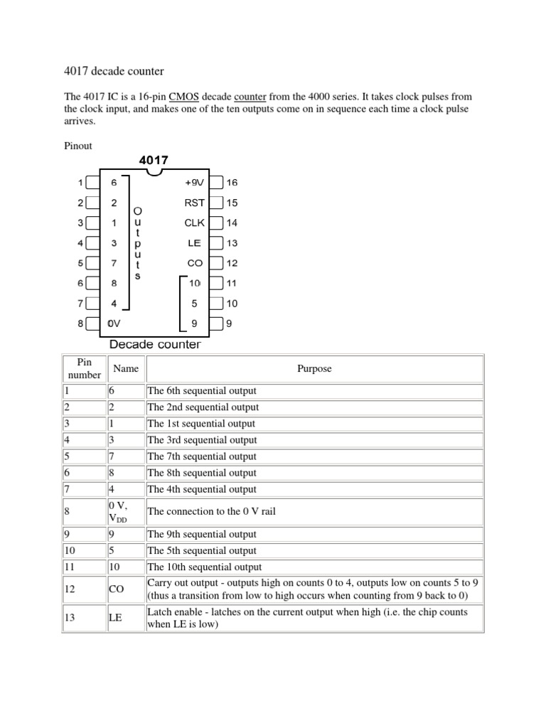 4017 & 4026 | PDF | Digital Electronics | Electrical Circuits