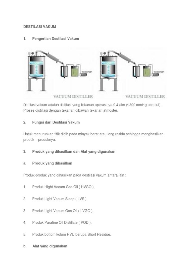 Destilasi Vakum: Proses dan Produk | PDF
