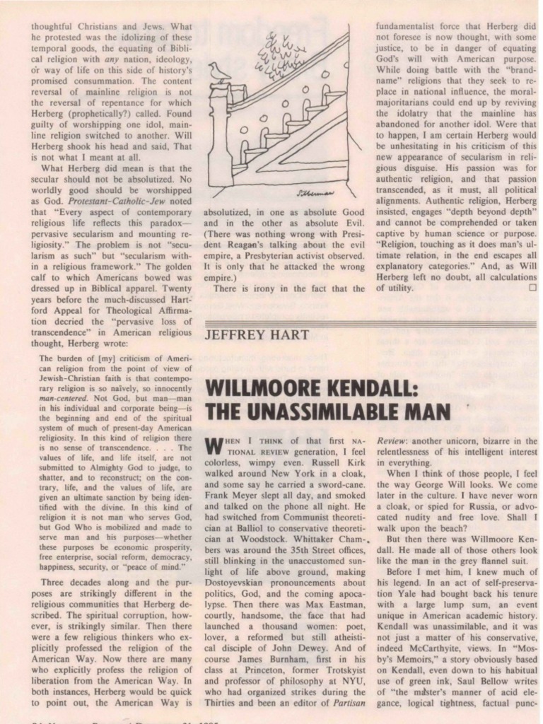 Willmoore Kendall: The Unassimilable Man, by Jeffrey Hart, "National ...