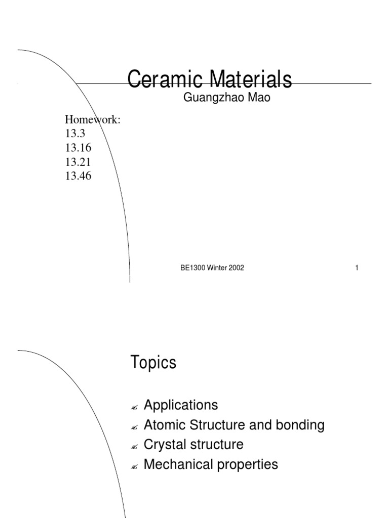 Material Engineeringg Ceramics | PDF | Ceramics | Deformation (Engineering)