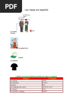 La Ropa en Espanol 30 Nombres de Prendas de Vestir Imprimible | PDF