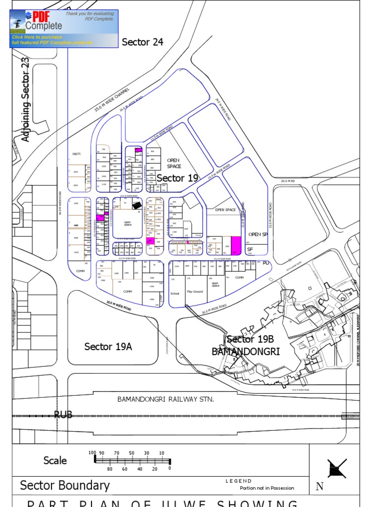 Sector Boundary Part Plan of Ulwe Showing Sector 19 | PDF