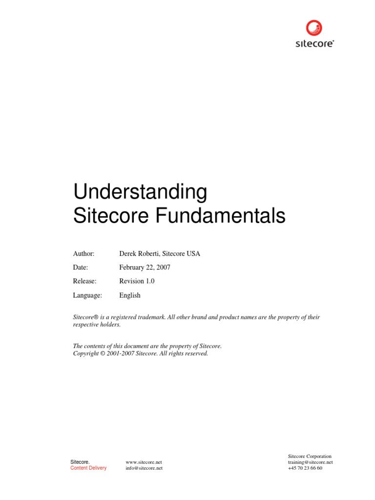 Sitecore Fundamentals | PDF | Metadata | Page Layout