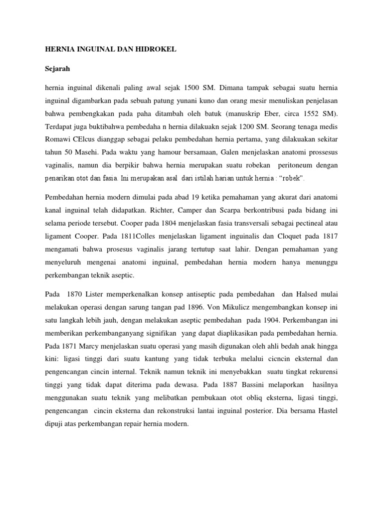Hernia Inguinal Dan Hidrokel | PDF