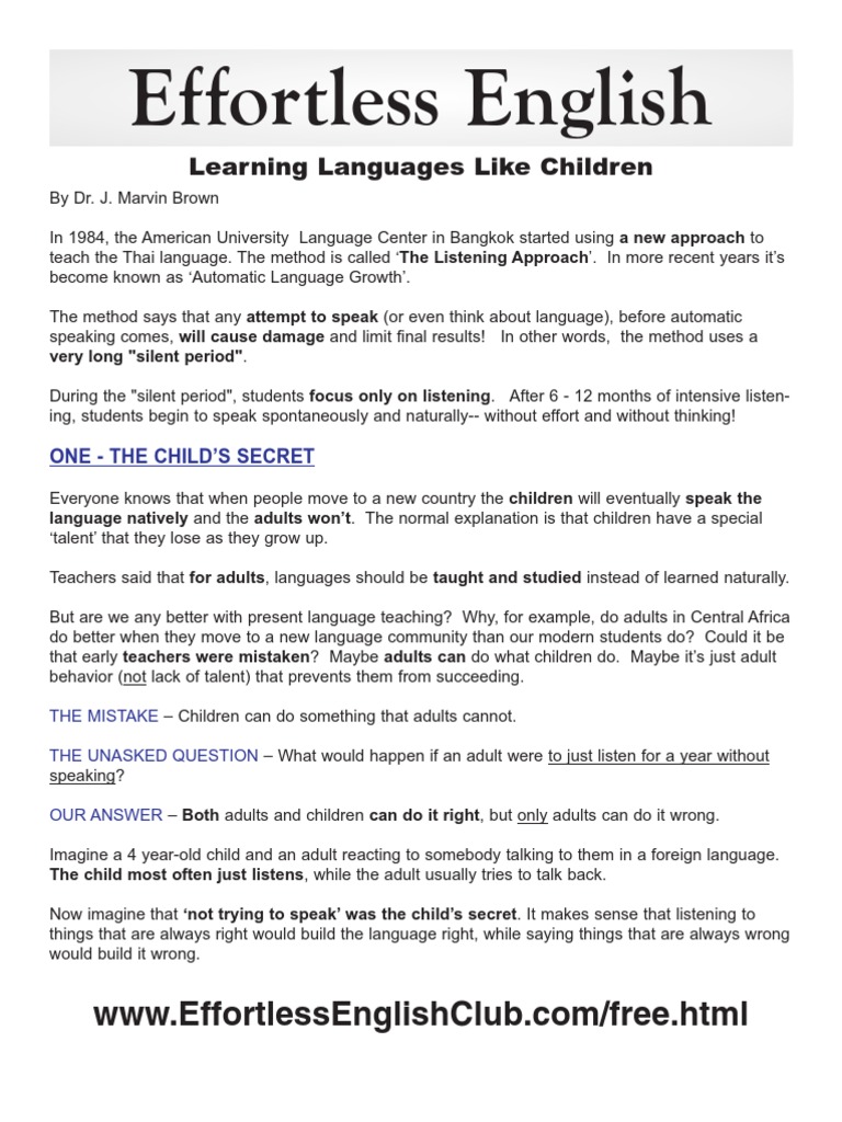 Mastering Language Through Listening | PDF