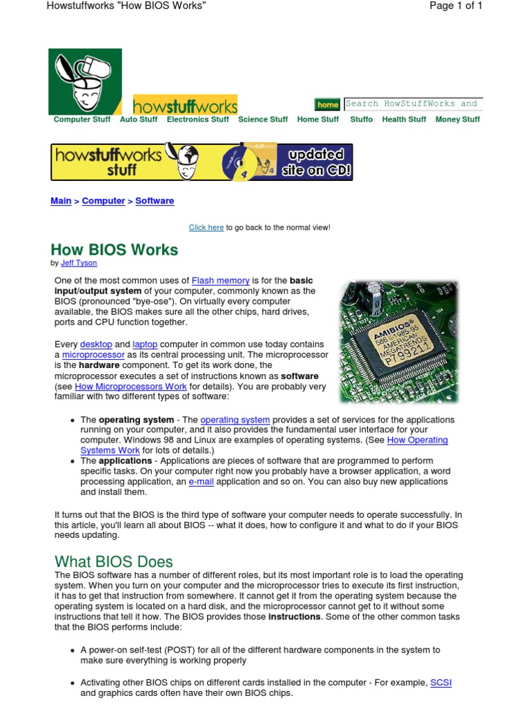 How BIOS Works | PDF | Bios | Booting