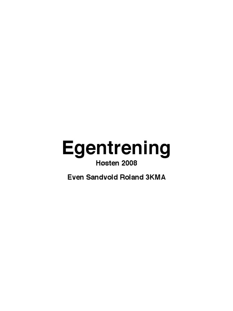 Egentrening - Periodeplan Og Øktplaner | PDF