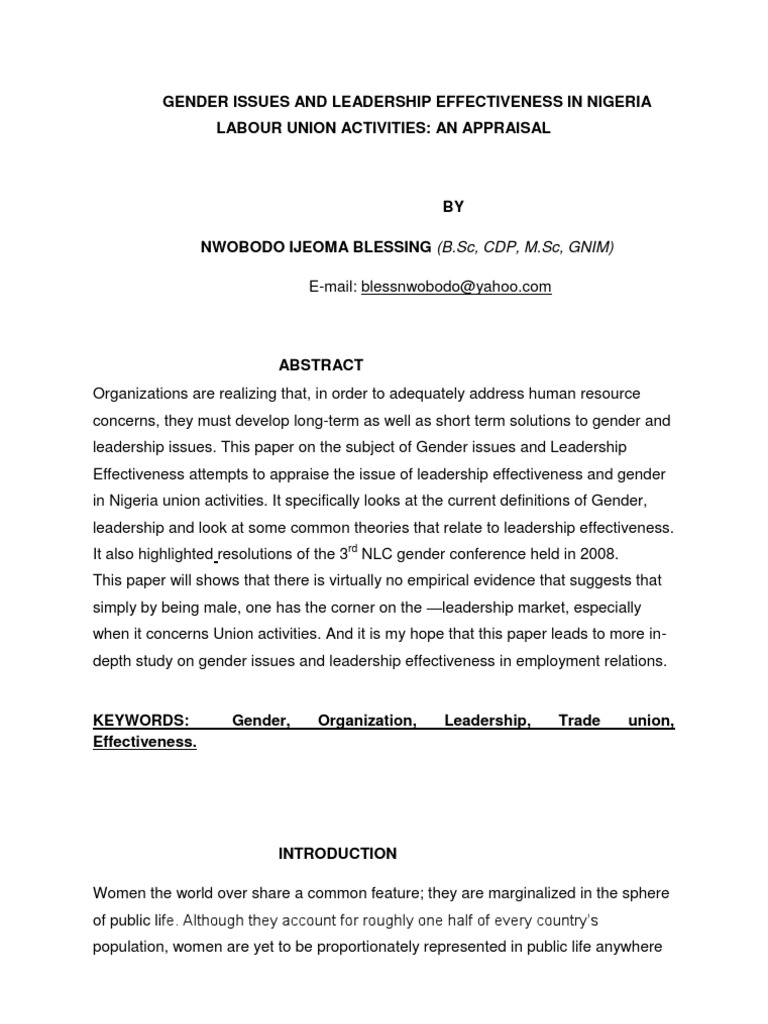 Gender Leadership | PDF | Leadership | Gender