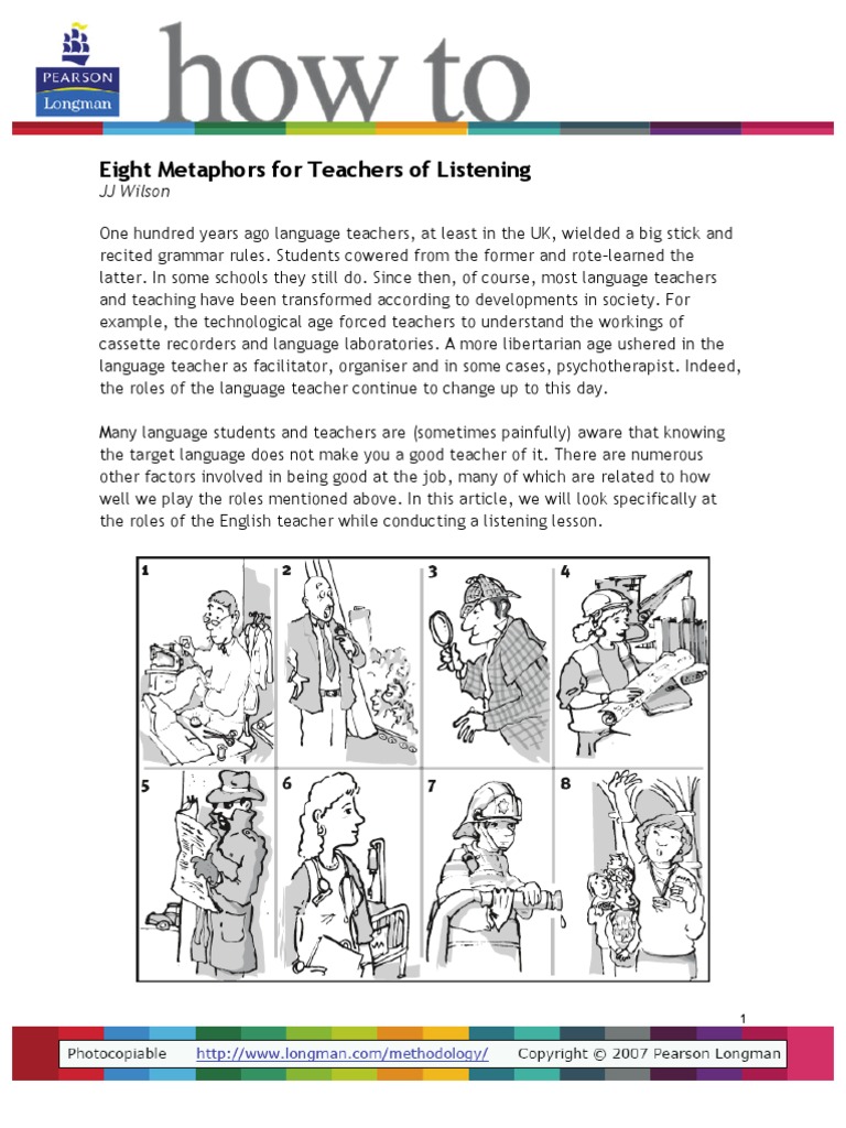 8 Metaphors For Teachers of Listening | PDF | Public Speaking | Human ...