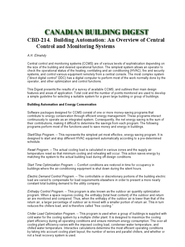 Building Automation Overview | PDF | Air Conditioning | Building Automation