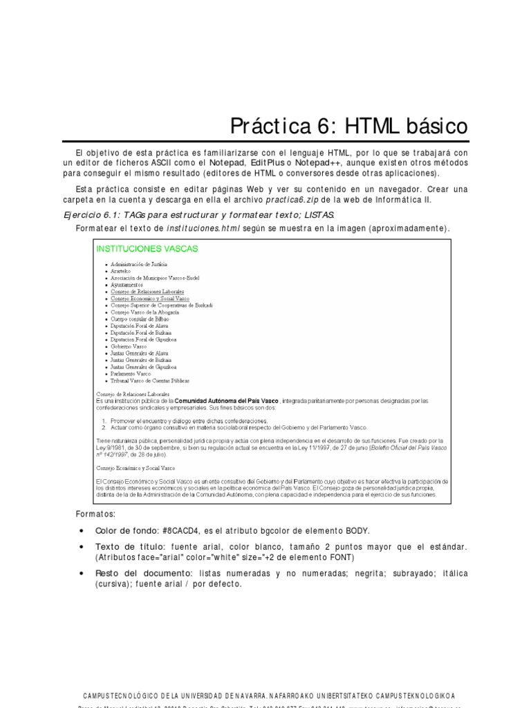 Practica 6 | HTML | Página web