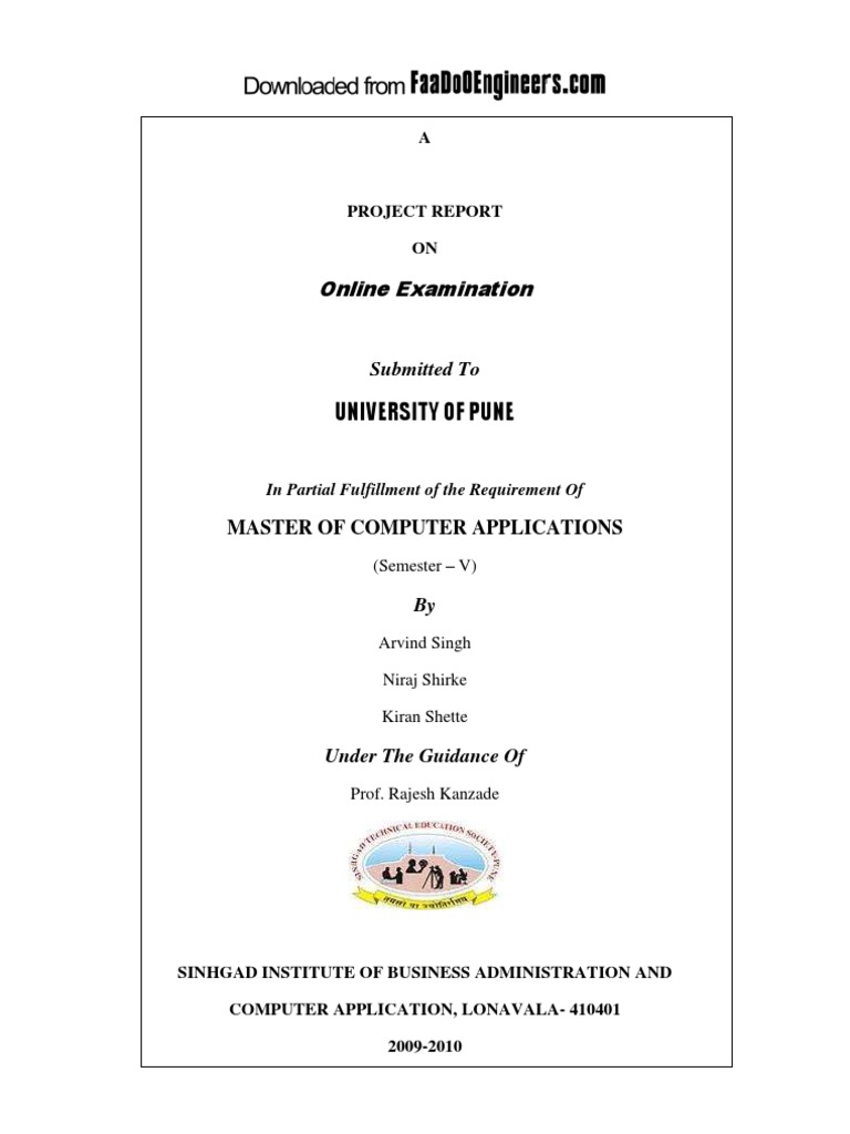 Online Examination Project Report Documentation Only | PDF | Web Browser | Web Server