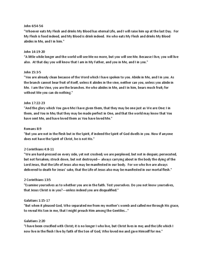 Christ in Me Bible Verses | PDF | Eternal Life (Christianity) | Epistle ...