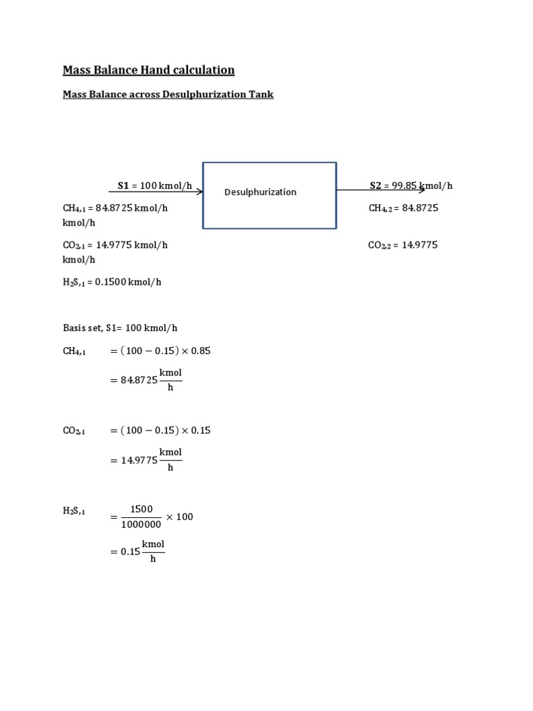 Mass Balance Report | PDF | Chemical Equilibrium | Gas Compressor