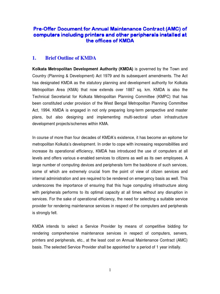 Brief Outline of KMDA: Kolkata Metropolitan Development Authority (KMDA ...