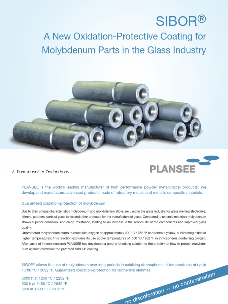 SIBOR Oxidation Protection | PDF | Molybdenum | Glasses