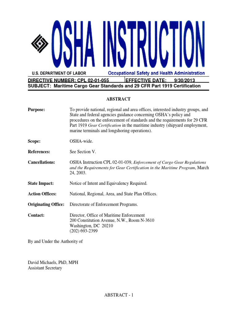 OSHA's Field Operations Manual | PDF | Occupational Safety And Health ...
