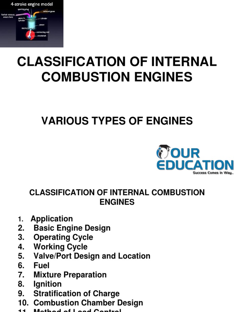 Classification of Internal Combustion Engines | PDF