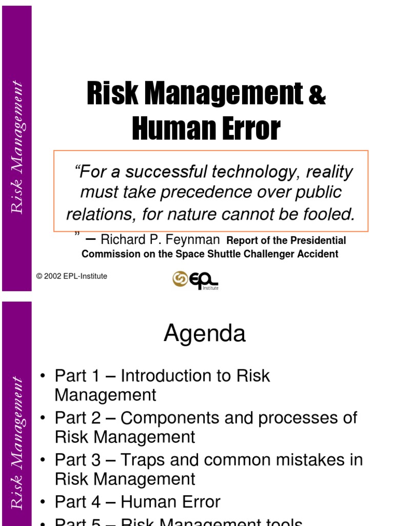 Risk Management and Human Error | Risk | Risk Management