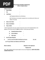 GHMC Application Form For Inclusion of Child Name in Birth Certificate ...