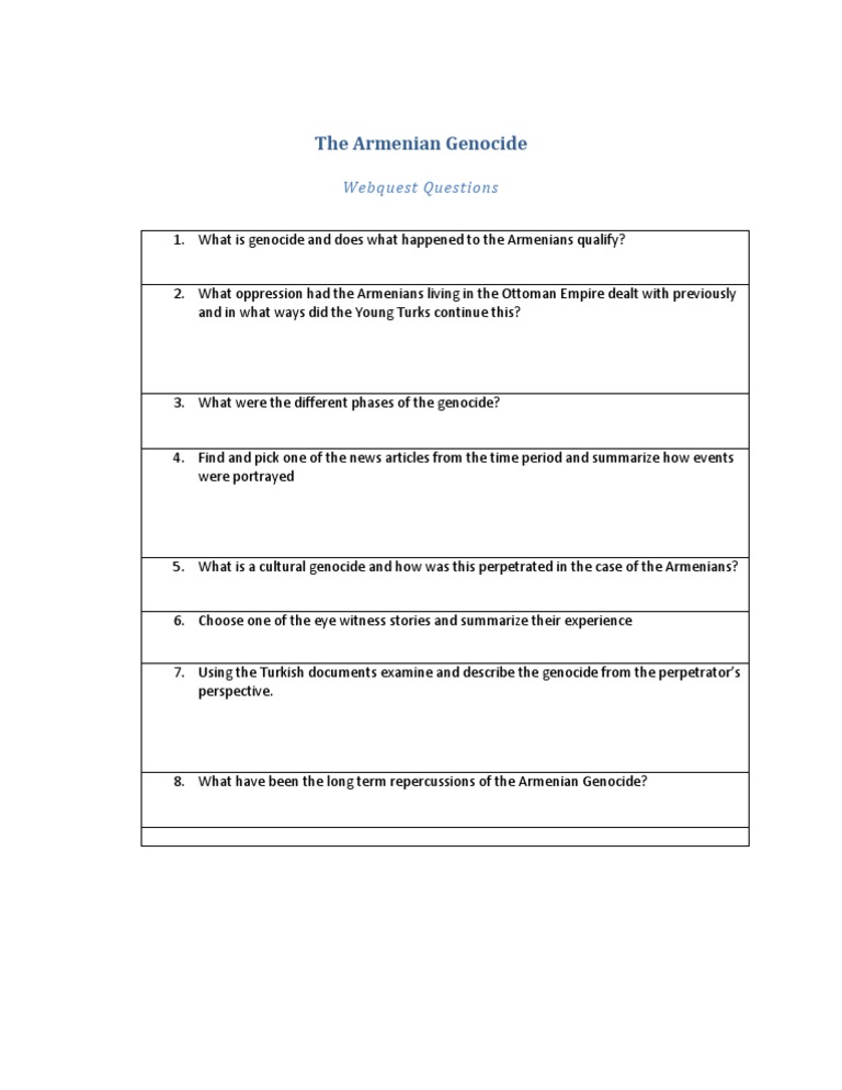 The Armenian Genocide Questions | PDF