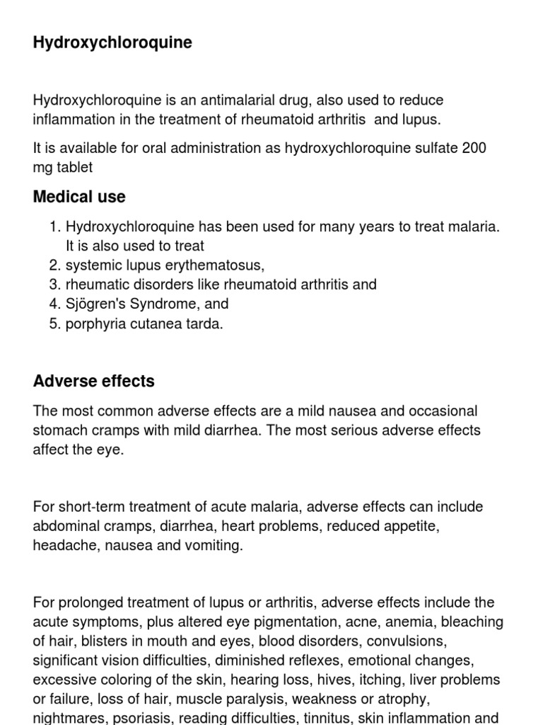 Hydroxychloroquine Side Effects Rash Pictures