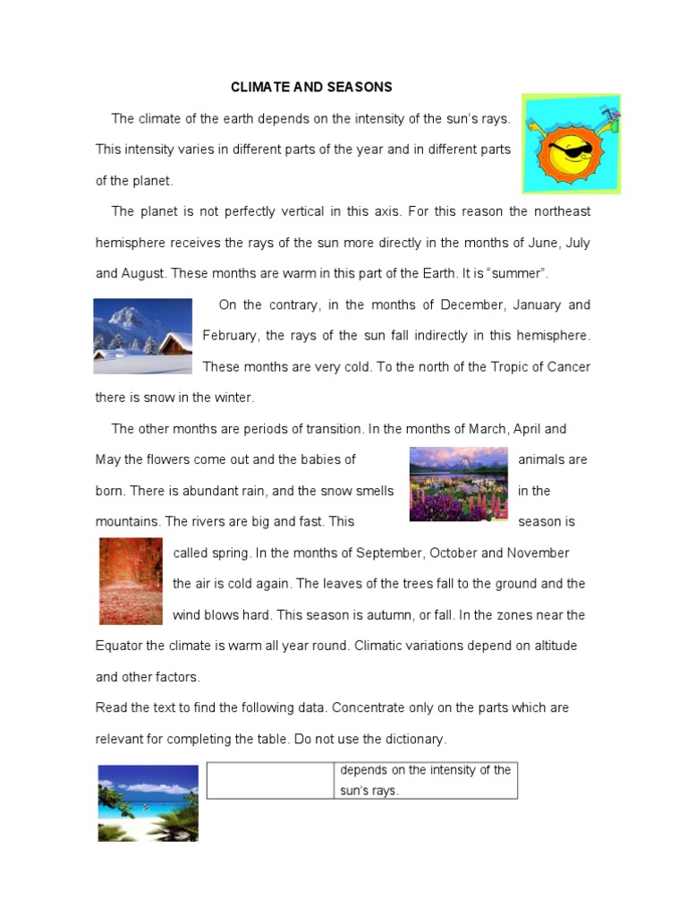 Climate and Seasons | PDF