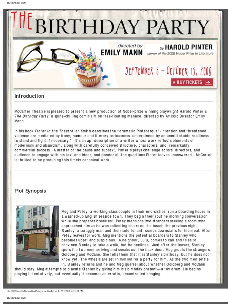 Birthday Party - Script | PDF | Curriculum