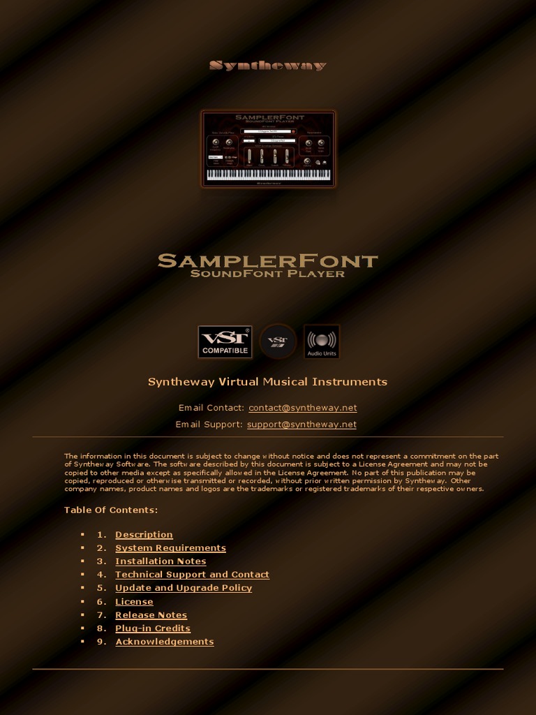 SamplerFont SoundFont Player VST VST3 64 Bit For Windows and Audio Unit ...